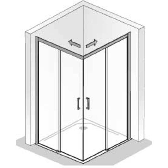 HSK Solida douchecabine hoekinstap 4-delig met schuifdeur 90x90x200cm ...