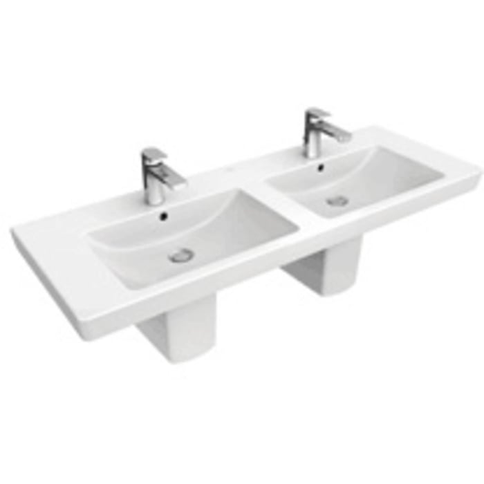 Villeroy & Boch Subway 2.0 dubbele meubelwastafel 130x47 2 kraangaten ...