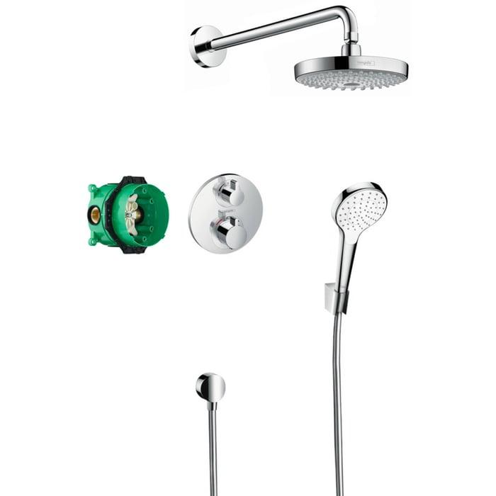 Hansgrohe Croma Select S showerset compleet met ecostat s thermostaat ...