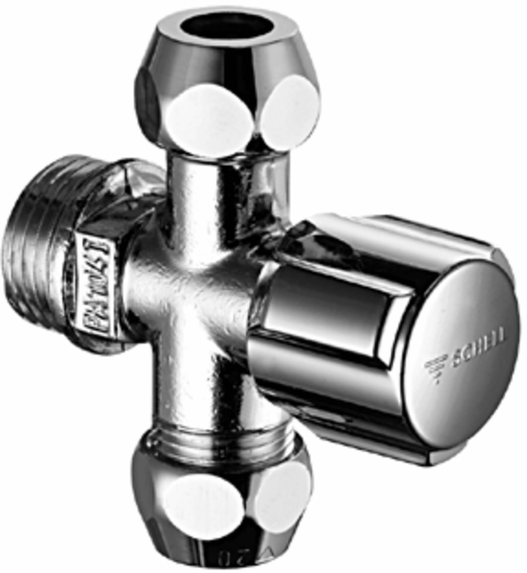 Schell Comfort hoekstopkraan 1/2 inch met 2 aansluitingen 3/8 inch ...