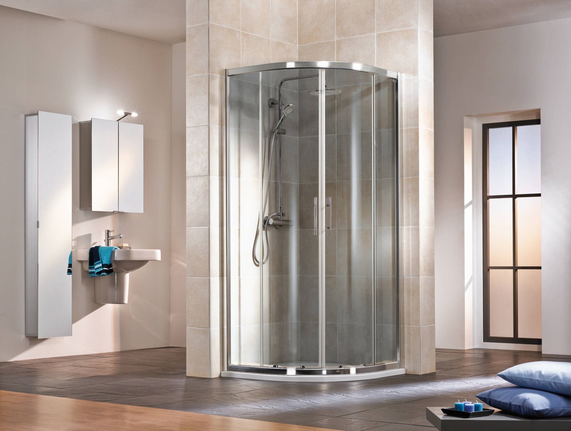 HSK Favorit douchecabine kwartrond 90x90x185cm chroom/helder glas ...