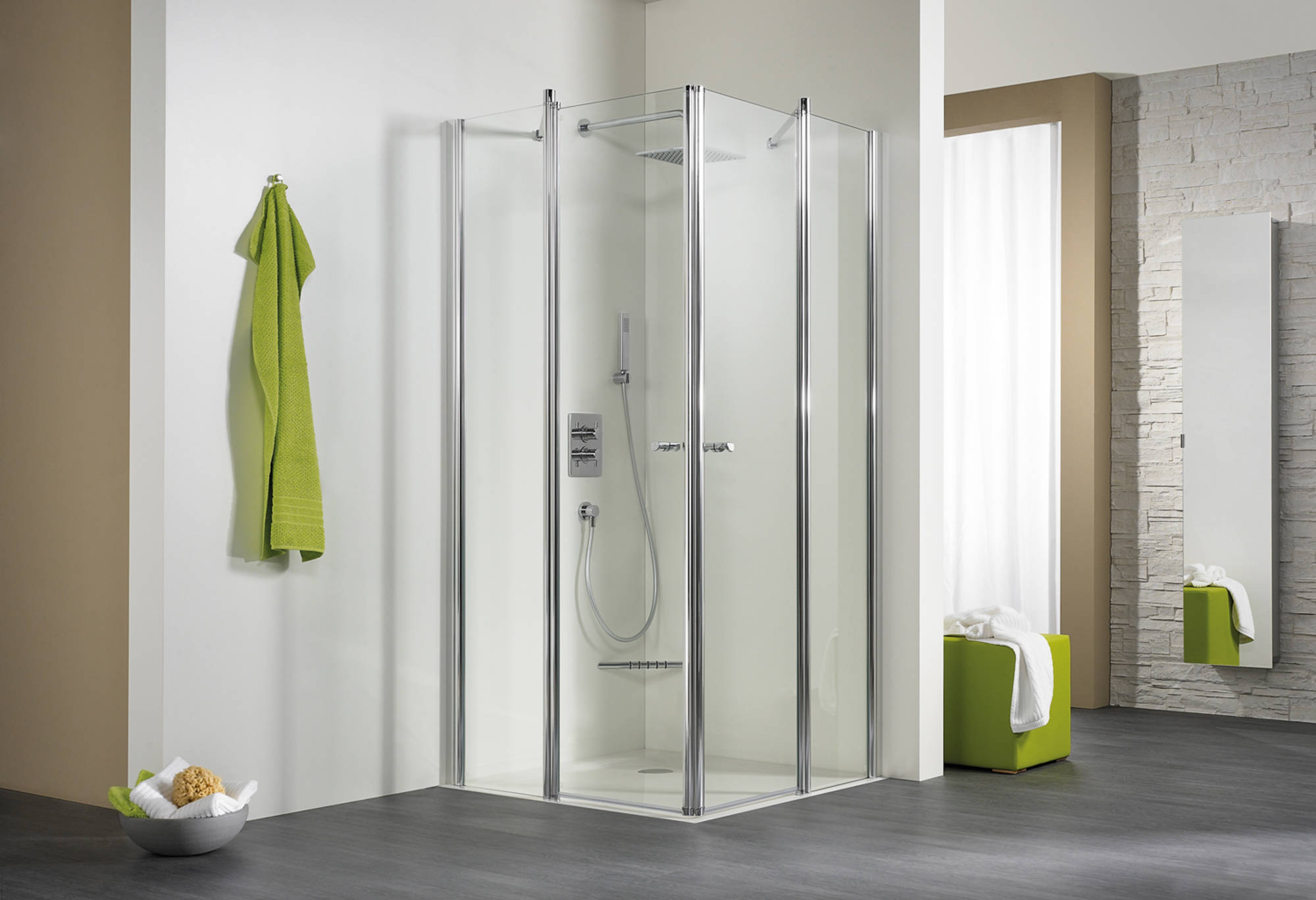 HSK Exklusiv douchecabine hoekinstap 4-delig met pendeldeur 90x90x200cm ...