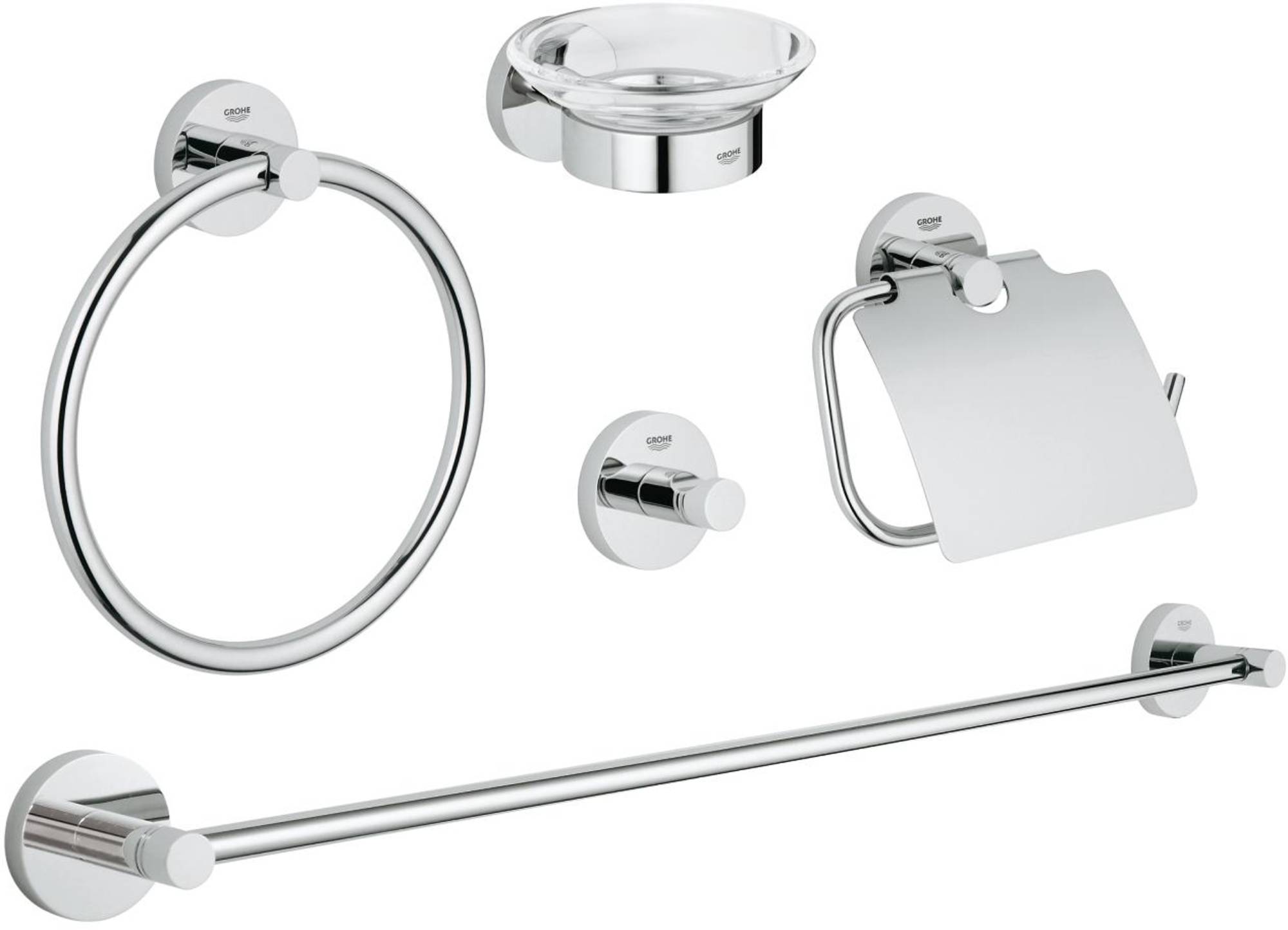Grohe Essentials accessoireset 5-in-1 Chroom - Saniweb.nl