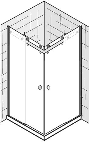 HSK Atelier douchecabine hoekinstap met schuifdeur 120x200cm chroom ...