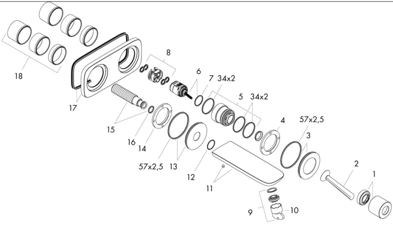 Hansgrohe Puravida afdekset wastafelkraan uitloop 225 mm. Chroom ...