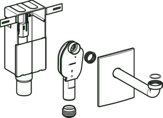 Geberit inbouw sifon met inbouw kast voor wastafel - Saniweb.nl