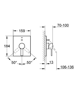 Grohe Allure afdekset voor badkraan Chroom - Saniweb.nl