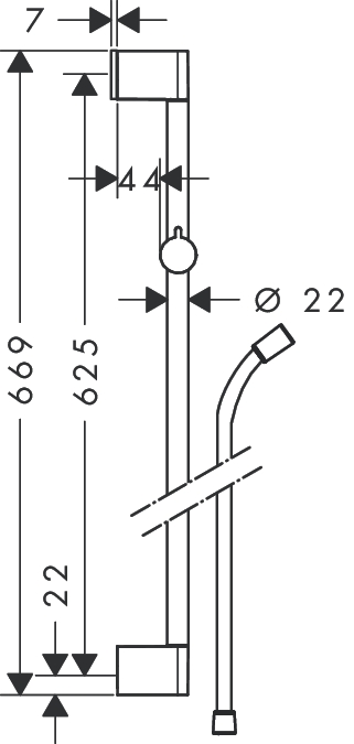 Hansgrohe UnicaCroma glijstang 65cm Chroom - Saniweb.nl