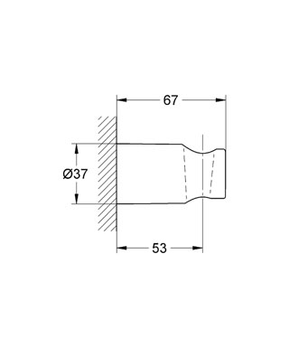 Grohe Rainshower wandhouder zonder roset Chroom - Saniweb.nl