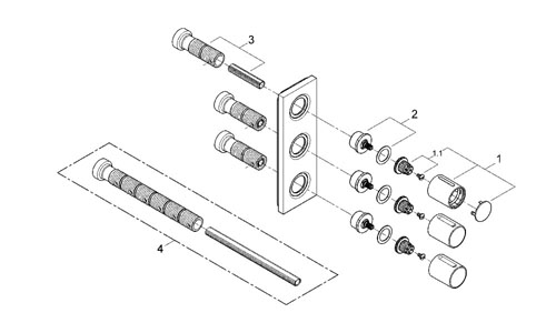 Grohe Grohtherm F afdekset voor 3-weg omstelkraan Chroom - Saniweb.nl