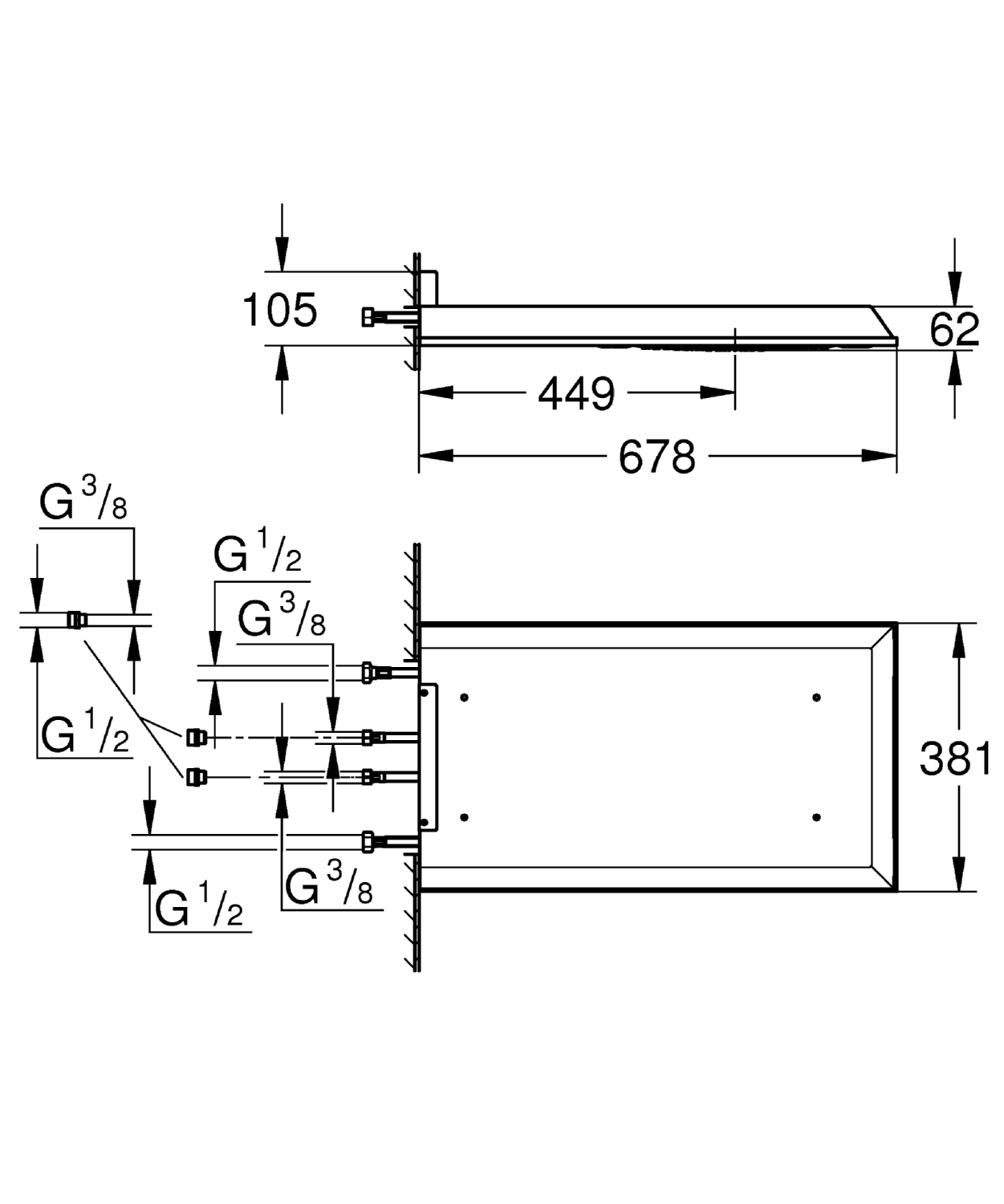 Grohe Rainshower F-Series multispray afdekset hoofddouche met 3 ...