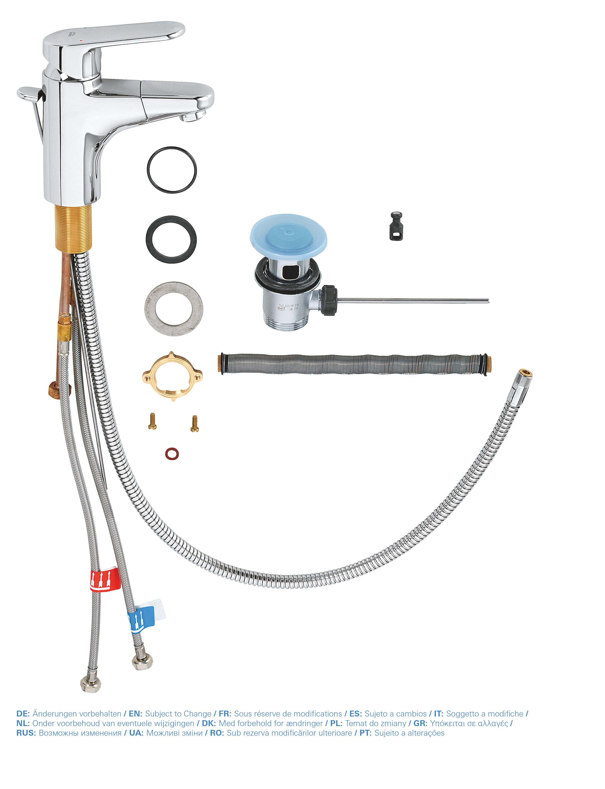 Grohe Europlus wastafelkraan met uittrekbare uitloop Chroom - Saniweb.nl